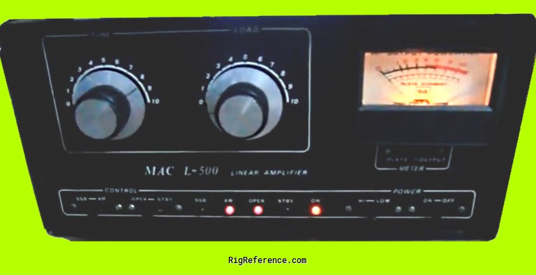 MAC L-500, Linear Amplifier | RigReference.com