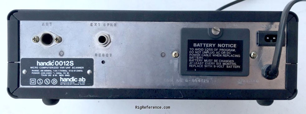 Handic 0012, Desktop VHF/UHF Scanner / receiver | RigReference.com