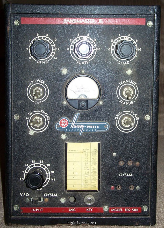 Harvey-Wells TBS-50B (Bandmaster Junior), Desktop HF/VHF Transmitter ...