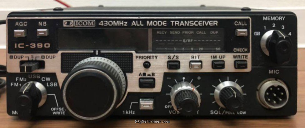 ICOM IC-390, Mobile 70cm Transceiver | RigReference.com