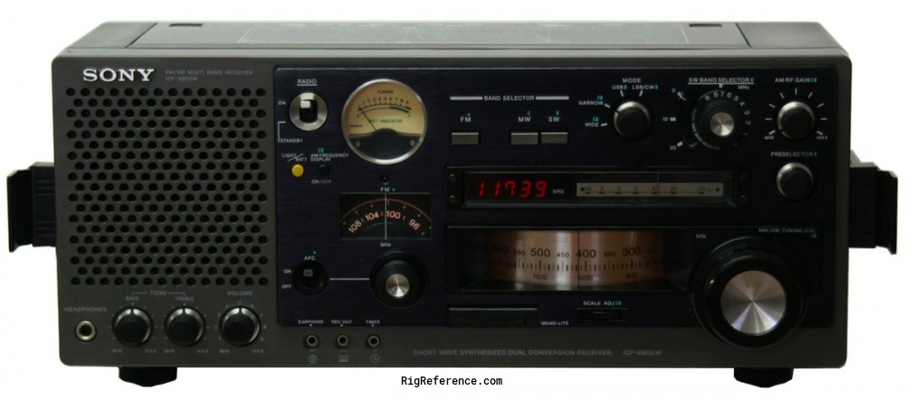 Sony ICF-6800W, Portable HF/VHF Receiver | RigReference.com